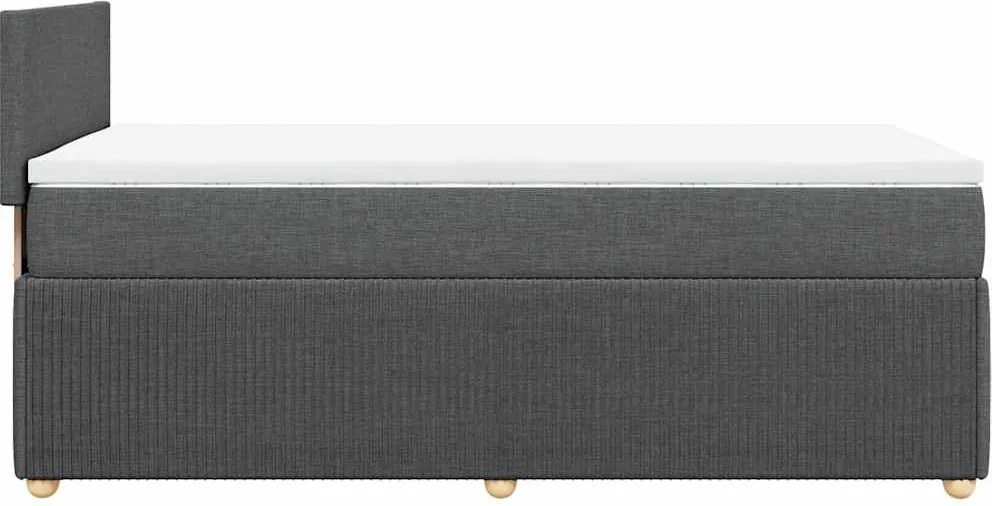 Box spring postel s matrací tmavě šedá 100 x 200 cm textil 3287361