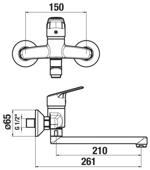 JIKA H3112E70042301 - Umyvadlová baterie TALAS 15x26,1 cm lesklý chrom