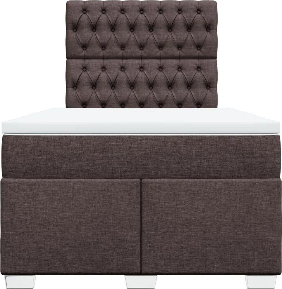 Box spring postel s matrací tmavě hnědá 120x190 cm textil 3290437