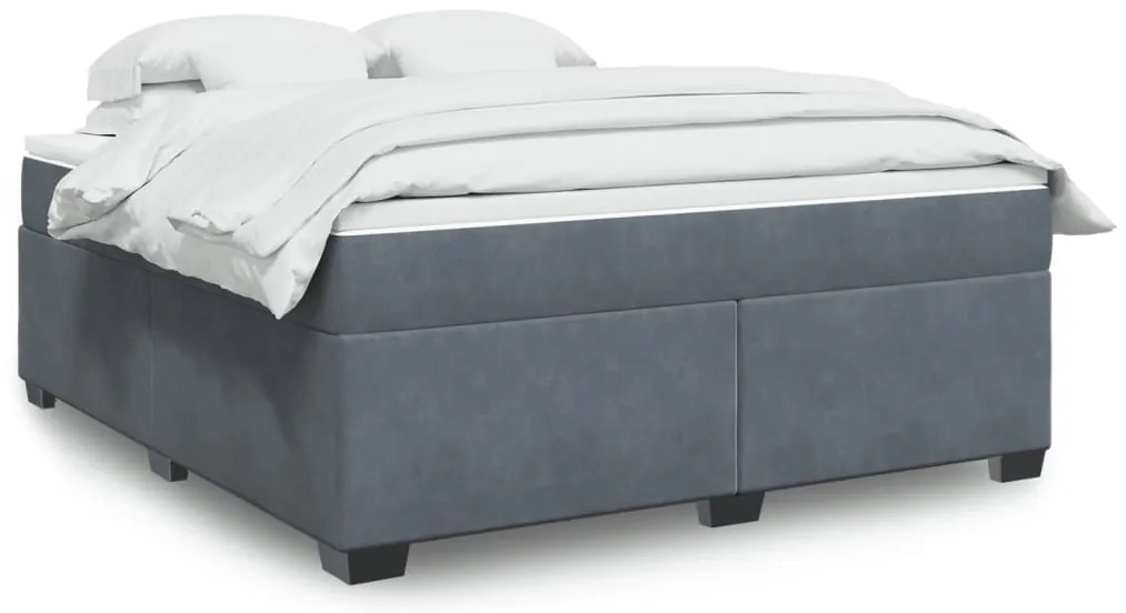 Box spring postel s matrací tmavě šedá 180x200 cm samet 3285300