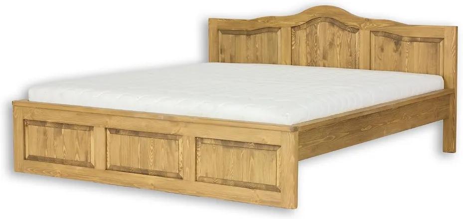 Massive home | Dřevěná postel Corona IV BED04 Tmavý vosk 200 x 200 cm