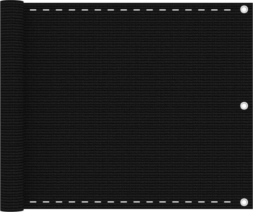 vidaXL Balkonová zástěna 75 x 600 cm HDPE [42321] Barva: Černá
