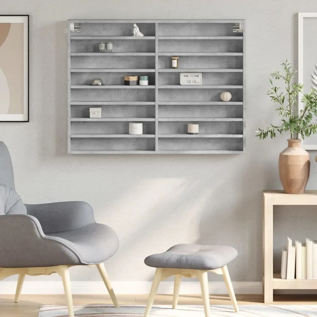vidaXL Vitrína 100 x 8,5 x 75 cm kompozitní dřevo [847936] Barva: šedá sonoma