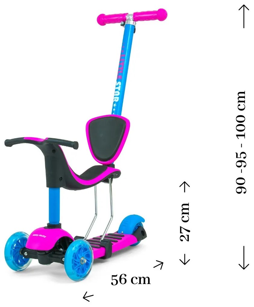 Milly Mally Odrážedlo SCOOTER Little Star Pink-Blue