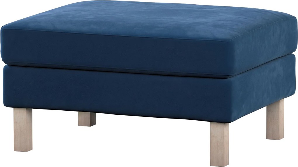 Potah na podnožku IKEA Karlstad barva tmavě modrá látka lesklé, sametová