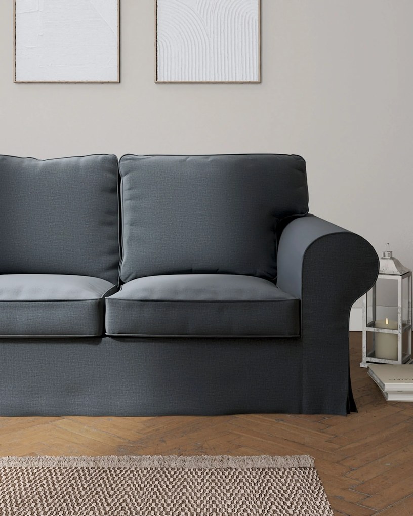 Potah na pohovku IKEA Ektorp 3-místná, rozkládací STARÝ MODEL PIXBO barva šedá látka sametová
