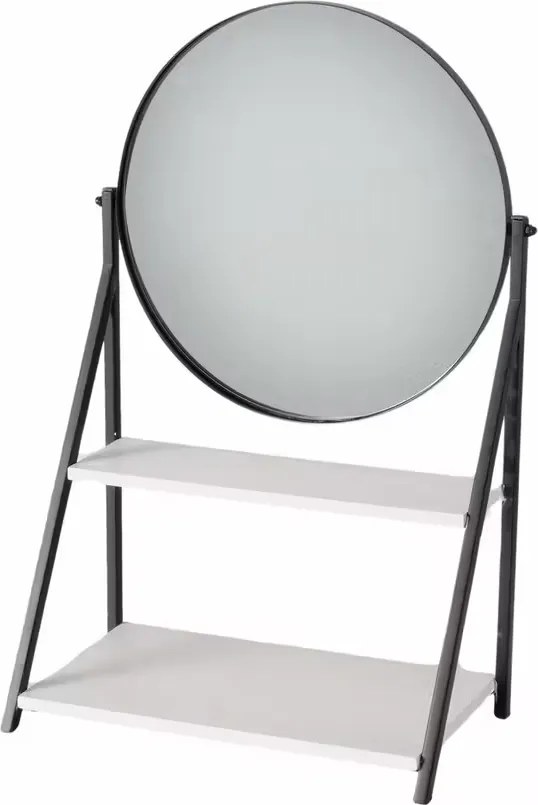 Kosmetické zrcadlo ACAPULCO s poličkou 50,5 cm, černé