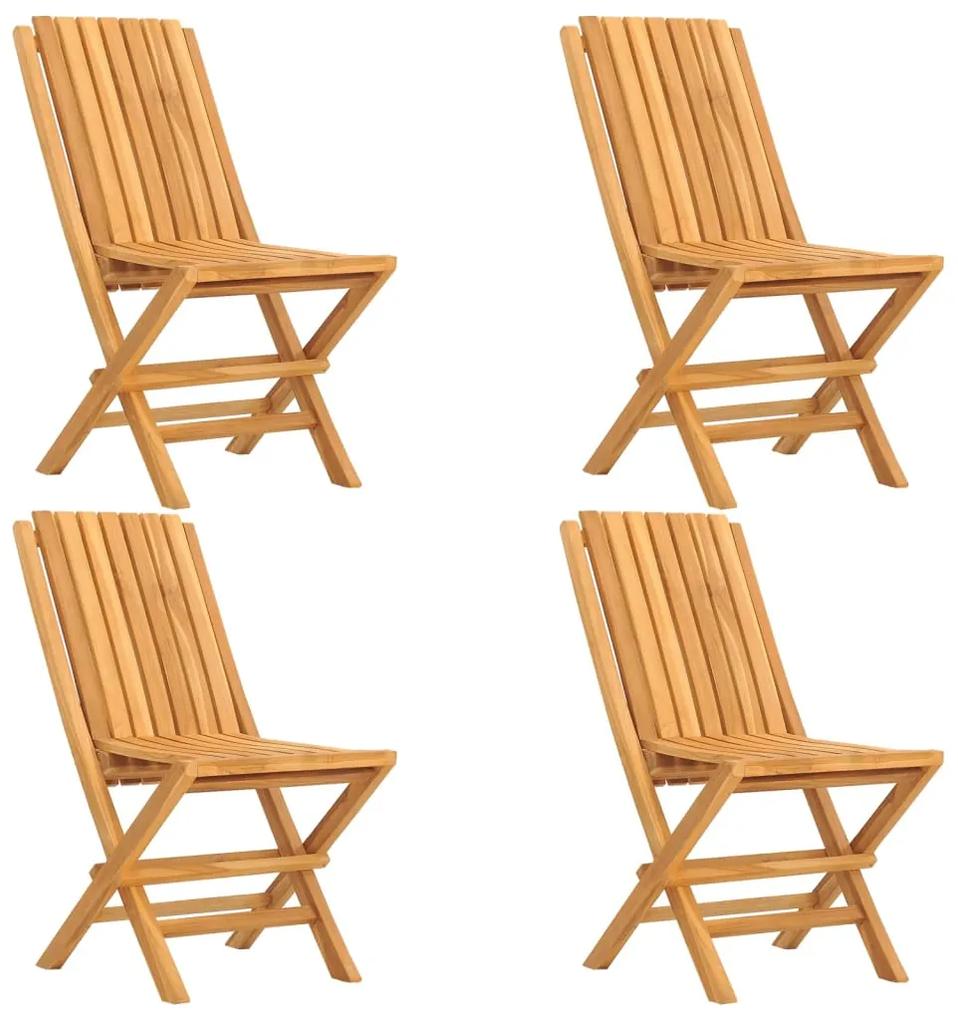 Skládací zahradní židle 4 ks 47x47x89 cm masivní teakové dřevo,  3155052