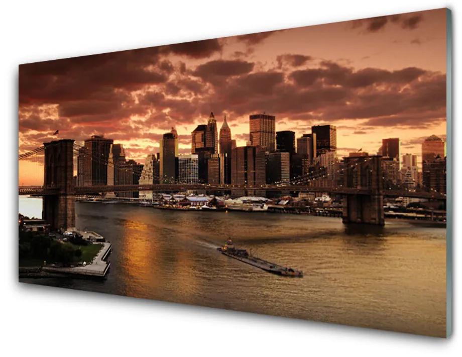 Plexisklo-obraz Město Brooklynský Most 125x50 cm