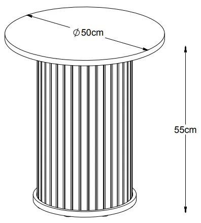 Designový odkládací stolek Vasiliy 50 cm kouřový dub