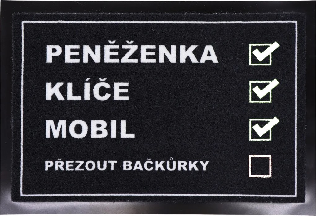 Rohožka Checklist 40x60 cm – na von aj na doma, 40x60, čierna, Mercury Flooring