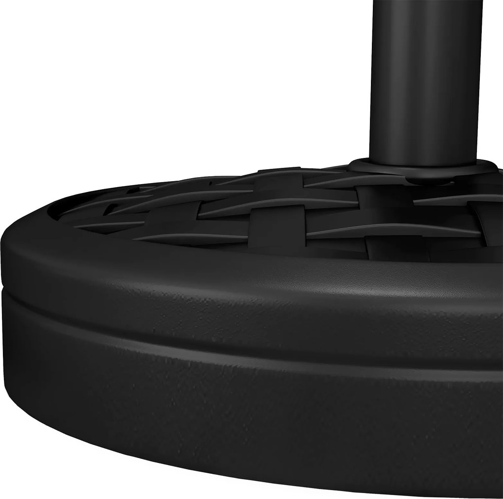 Outsunny Betonový stojan na slunečník 18 kg stojan na slunečník, kulatý držák na slunečník 32/38/48 mm černý