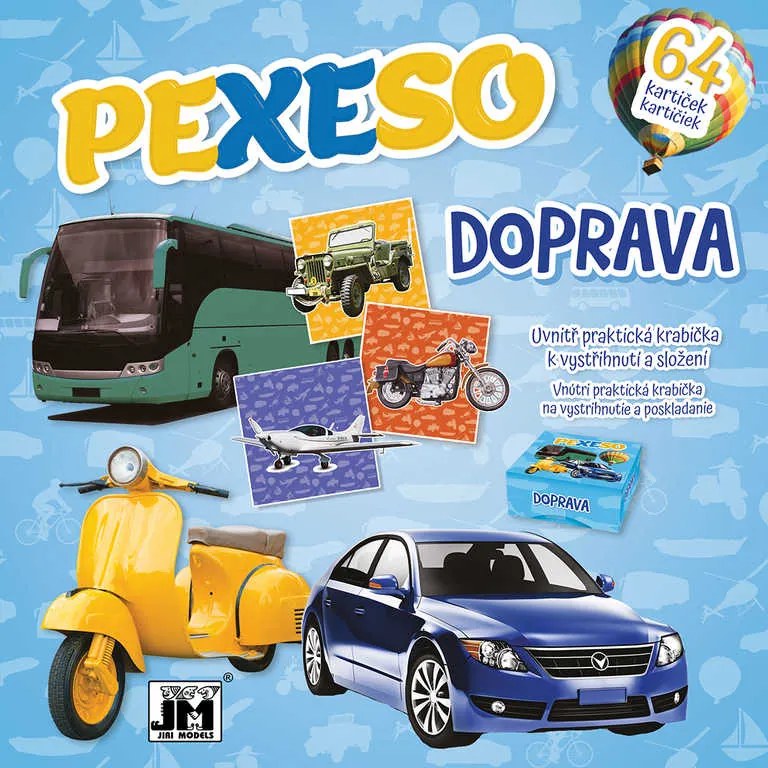 JIRI MODELS Pexeso v sešitu Doprava s krabičkou a omalovánkou 5