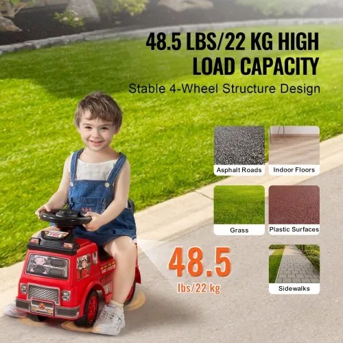 Ride On Automobil Chlapecký Dívčí kočárek pro batolata 1-3 roky červený