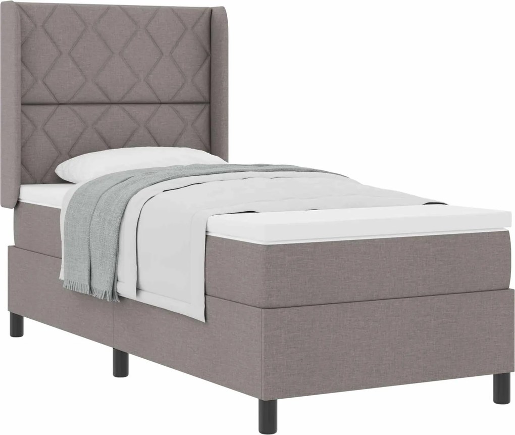 Postel s boxspringem s polštářem Taupe 200 x 100 cm textil 3341697
