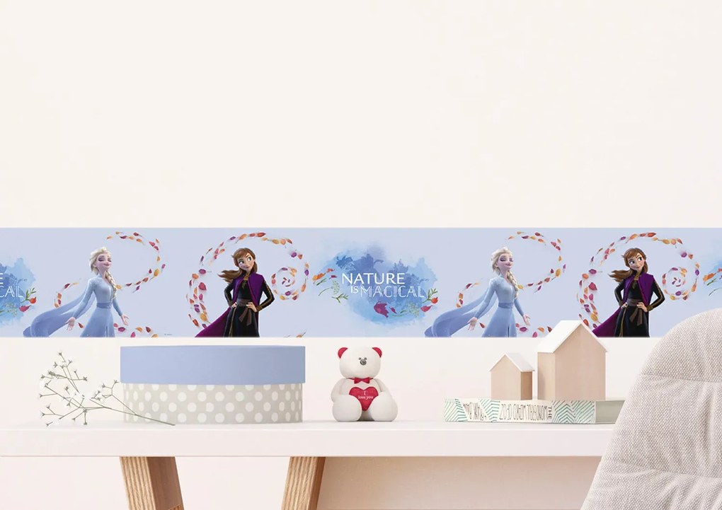 Dětská samolepící bordura na zeď Disney Ledové království Kouzlo | 5 m x 13.8 cm | DWBD8110