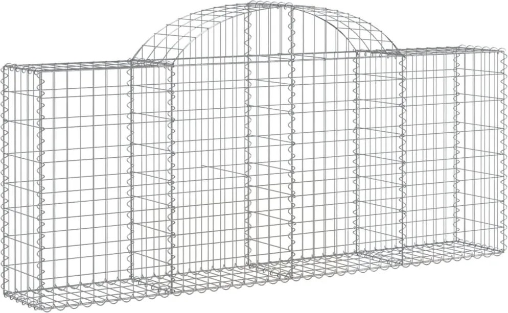 Klenuté gabionové koše 6 ks 200x30x80/100 cm pozinkované železo 3146093