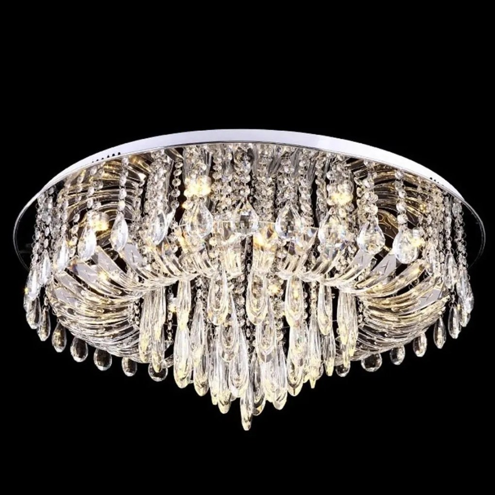 Toolight - Křišťálová stropní svítilna 9xG9 25W APP781-9C, chromová, OSW-05099