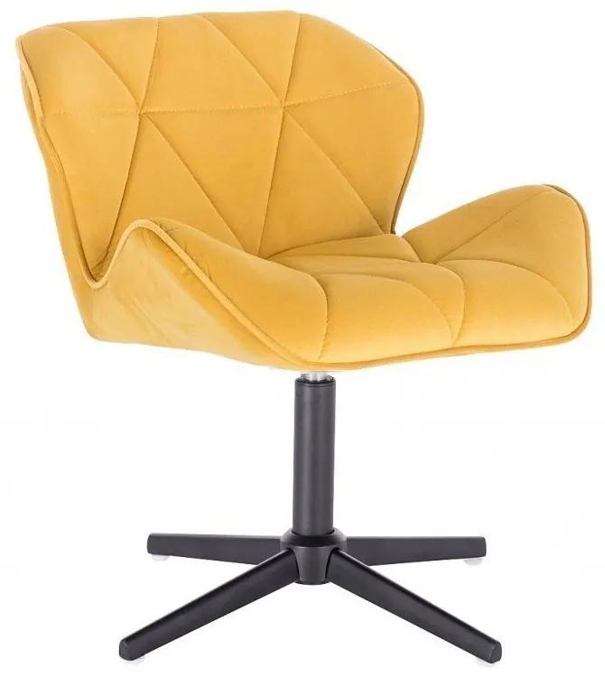 LuxuryForm Židle MILANO VELUR na černém kříži - žlutá