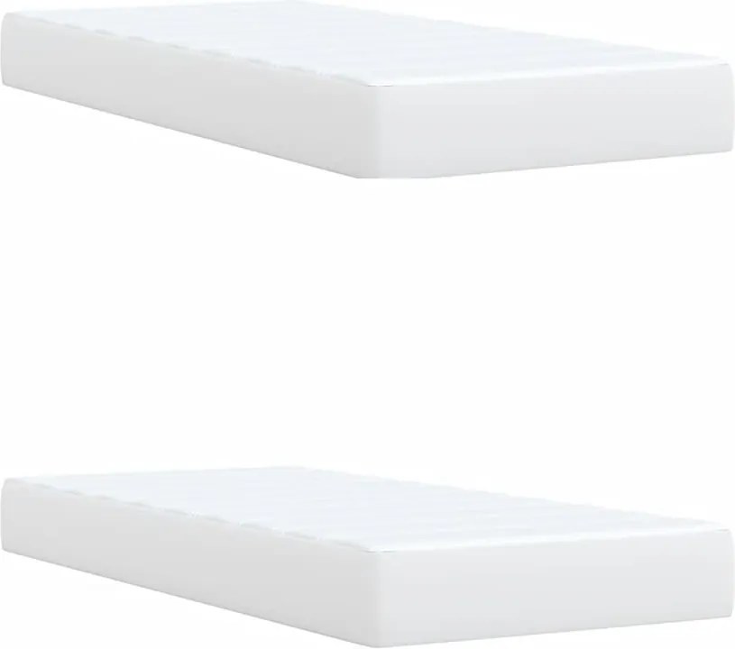 Box spring postel s matrací bílá 200x200 cm umělá kůže 3290737