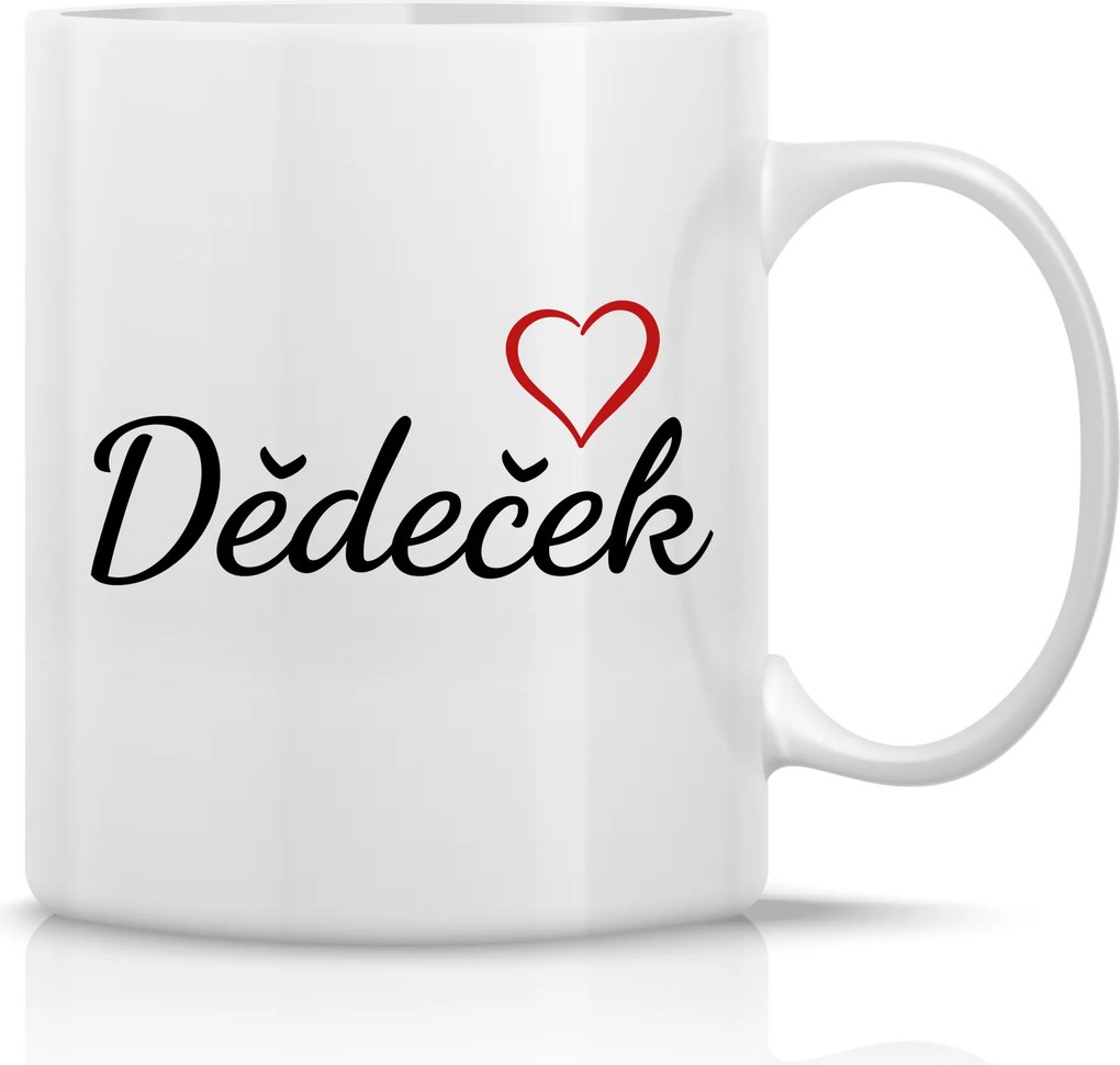 DĚDEČEK - klasický bílý keramický hrníček 300 ml