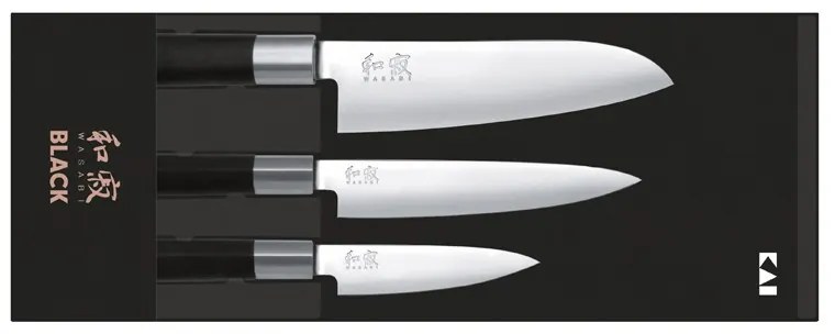 67S-310 Sada 3 nožů KAI Wasabi Black - nože 6710P, 6715U a 6716S