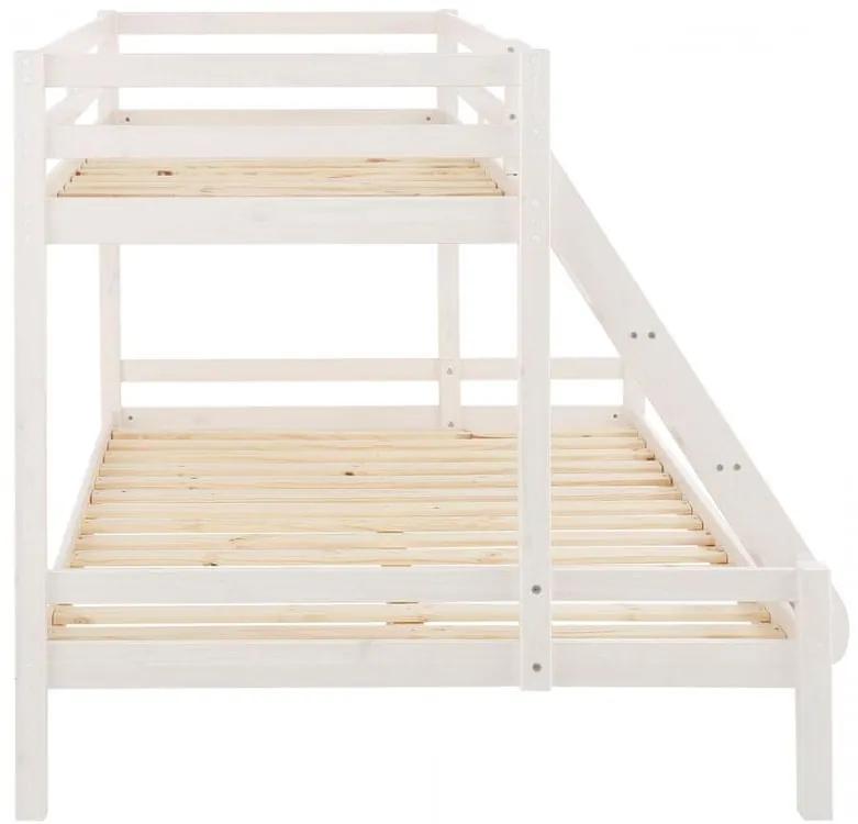 Danish style Patrová postel Kiddy, 142 cm, bílá