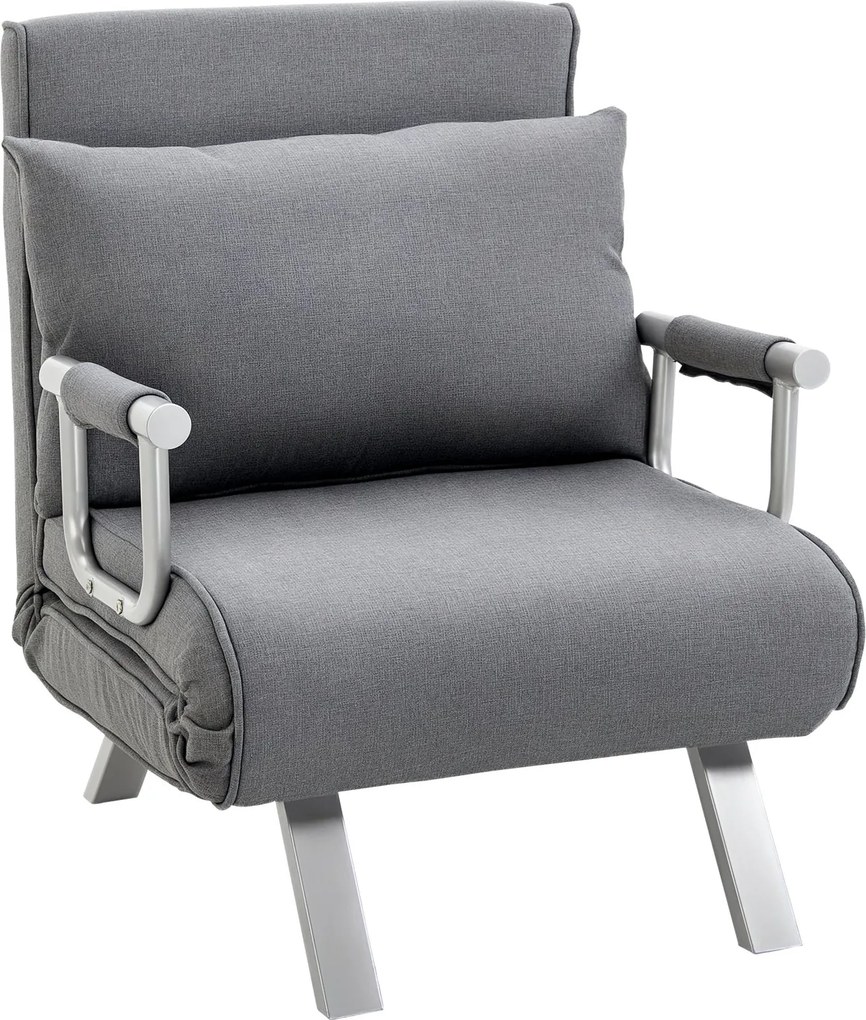 HOMCOM Skříňová pohovka s opěrkou 3-v-1 Skládací křeslo pro hosty Skládací matrace Skládací postel Chaise Lounge Multifunkční polyester s povrchovou ú