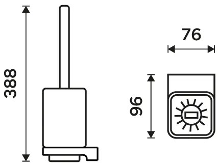 Nimco WC štětka s hranatou rukojetí MAYA - MA 29094CN-HR-26