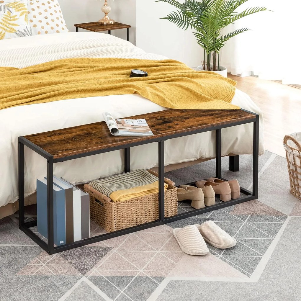 Jídelní lavice Vasagle Reny 120 cm černá/hnědá