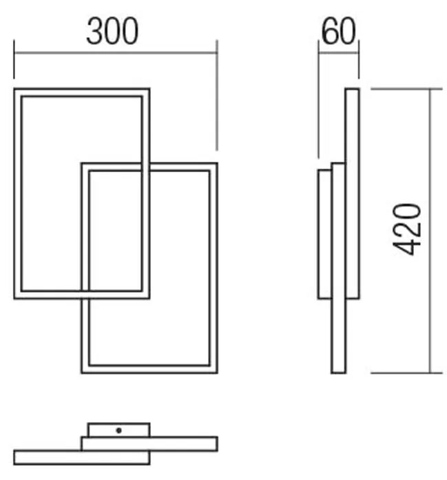 Smarter 01-2306 nástěnné LED svítidlo Plana, matně černá, 30W, 3000K, 42cm