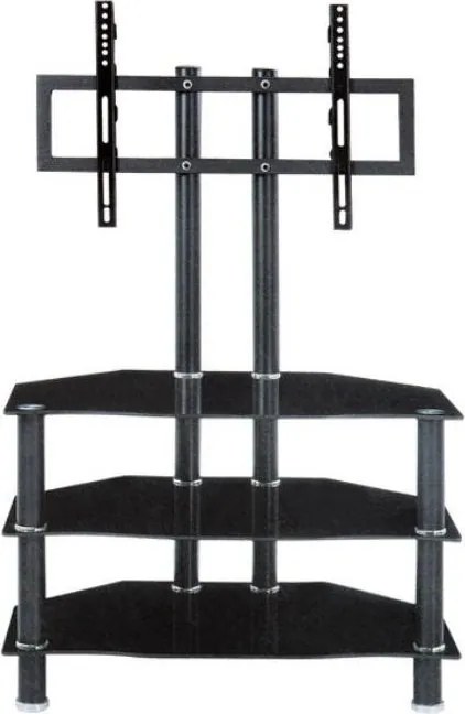 Tempo Kondela TV stolek, kov/sklo, černá, ROSS