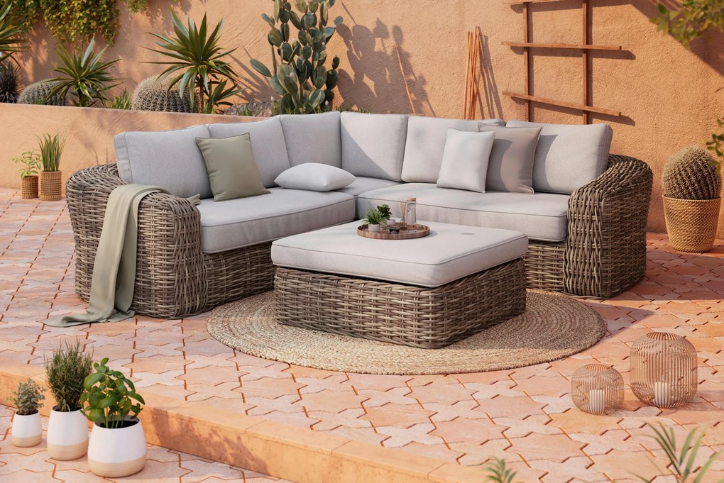 XXXLutz TERASOVÁ SEDACÍ SOUPRAVA dřevo, kov, plast, textil Ambia Garden - Online Only zahradní nábytek - 001273000601
