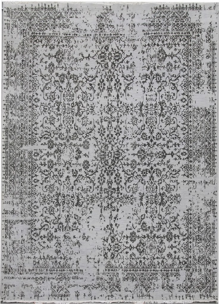 Ručne viazaný kusový koberec Diamond DC-JK 1 silver / black, 120x170, šedá, chodba / predsieň, Diamond Carpets India