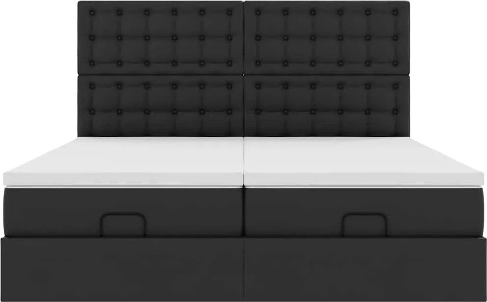 Osmanský rám postele s matrací černá 180x200cm umělá kůže 3313654