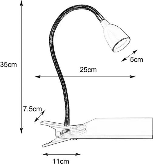 Markslöjd 106091 - LED Stolní lampa s klipem TULIP LED/3W/230V bílá