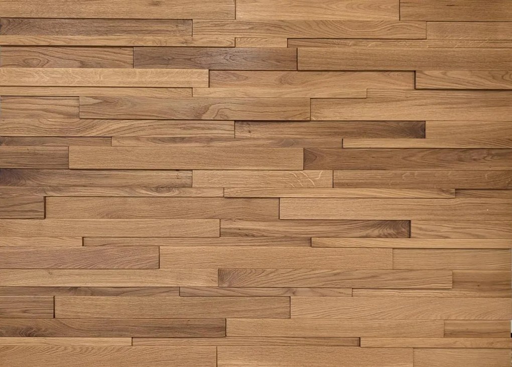 Havlíček truhlářství Dřevěný obklad 3D, dub, hoblovaný, bez suků