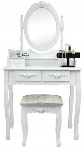 Toaletní stolek s taburetem Emilie, 143 x 74 x 40 cm