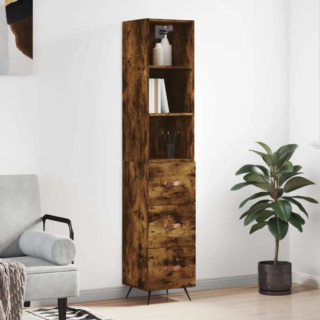 vidaXL Skříň highboard 34,5x34x180 cm kompozit [3189670] Barva: Černá