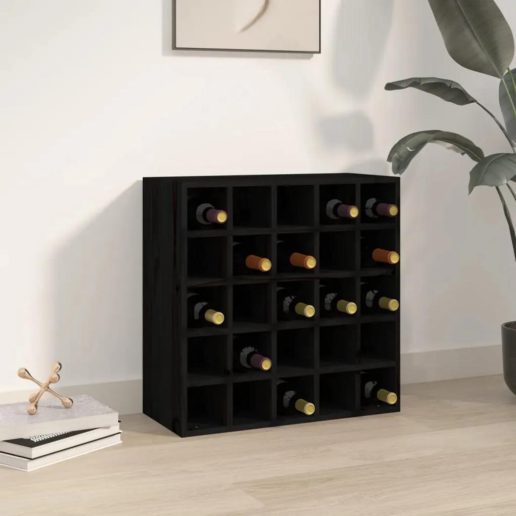 Skříňka na víno černá 56 x 25 x 56 cm masivní borovice - Default Title