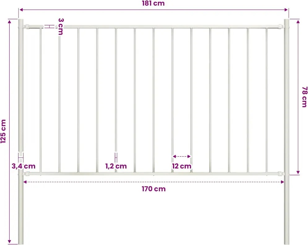 Plotový panel Woerden se sloupky ocelový 1,7x0,75 m bílý 145215