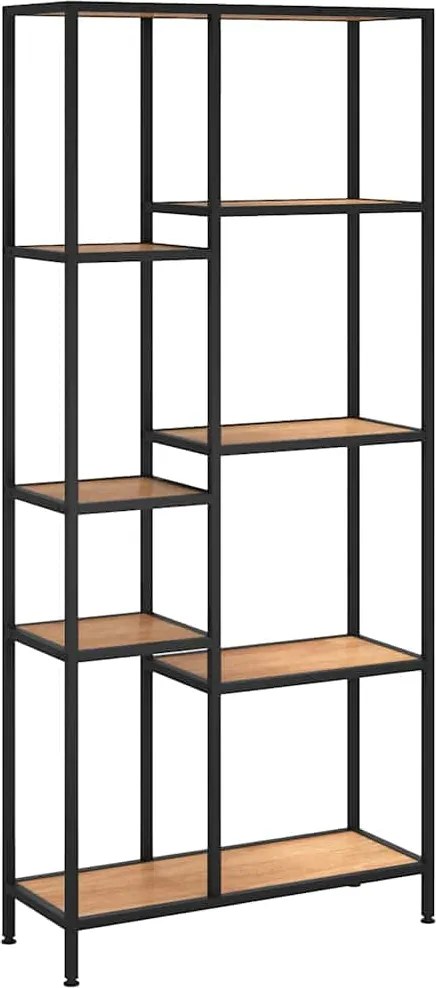 Knihovna 80x30x180 cm ocel a kompozitní dřevo 336359