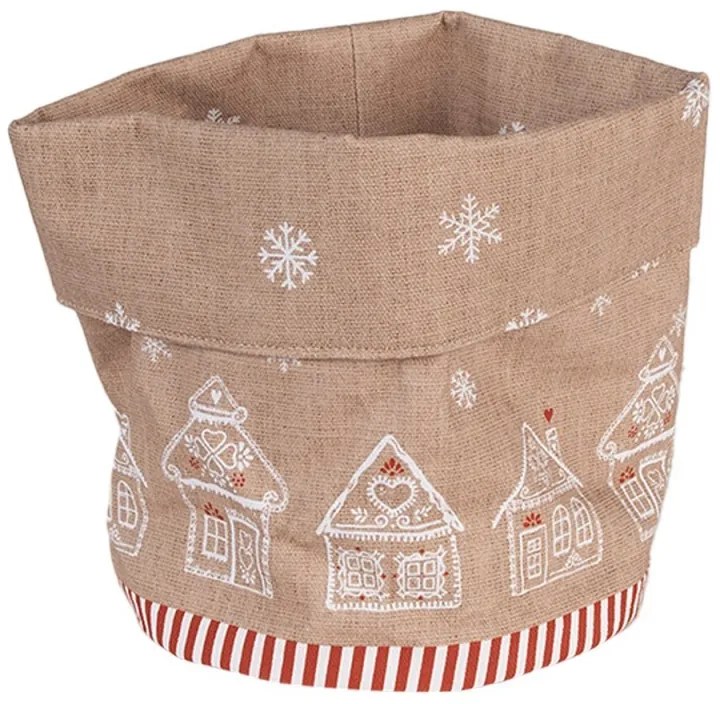 Košík na pečivo s perníkovými chaloupkami Gingerbread Bliss - Ø 15*16 cm