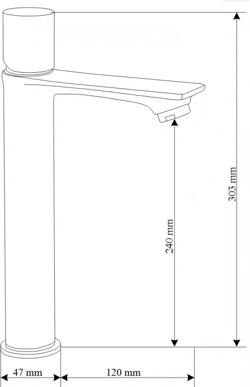 Mexen Royo One Vysoká Umyvadlová baterie, Grafitová, 72211-66