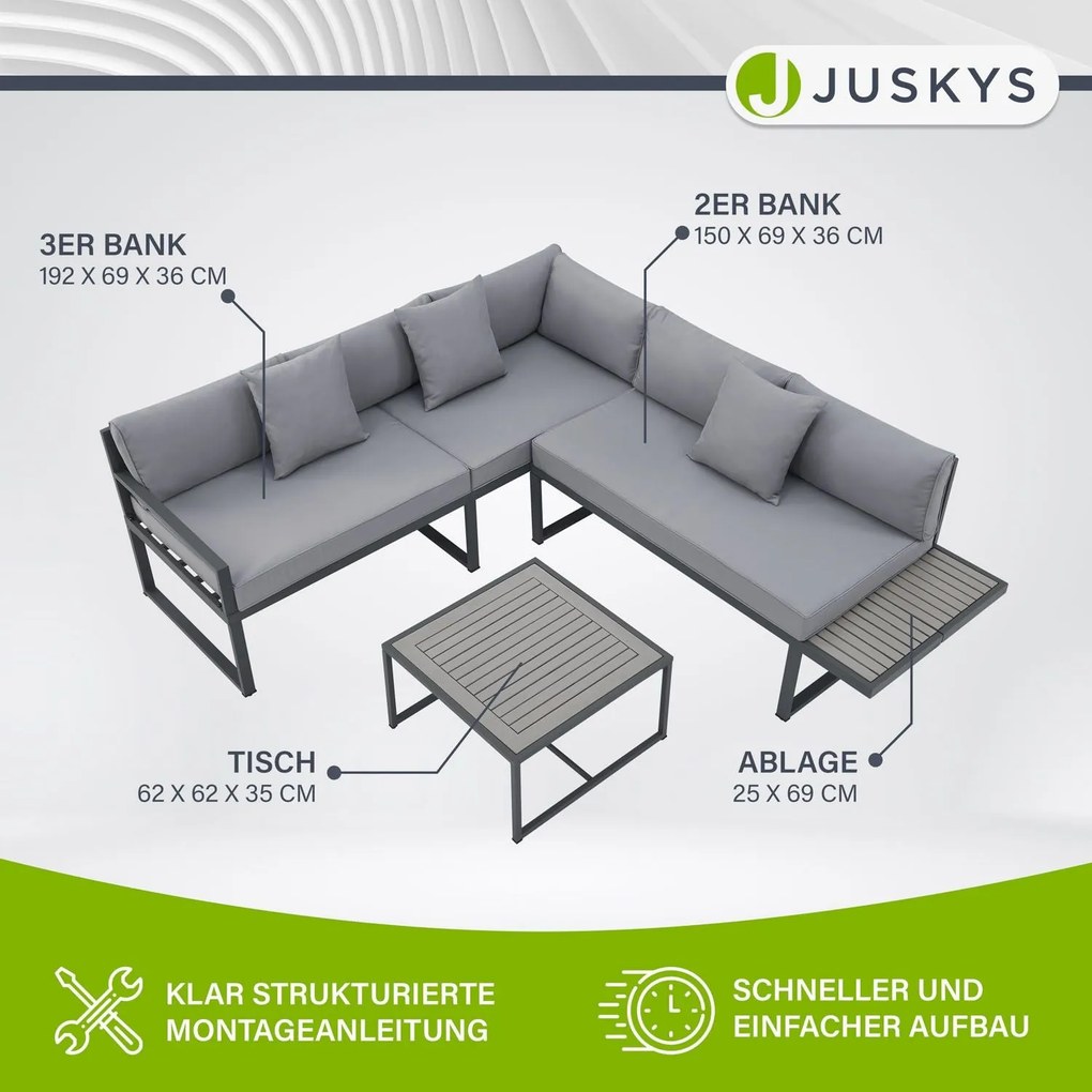 Juskys Zahradní sedací souprava St. Tropez pro 4 osoby Barva: Bílá