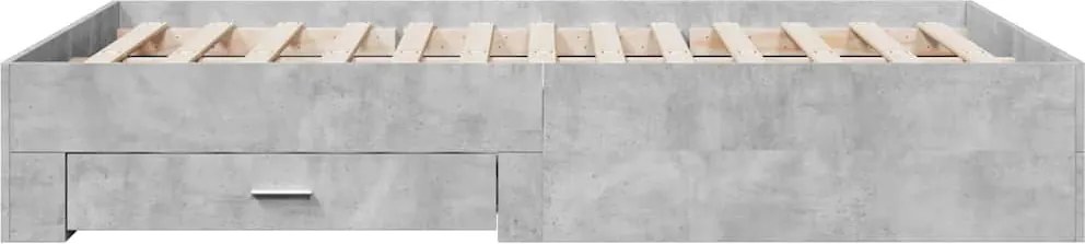 Rám postele se zásuvkami betonově šedý 120 x 190 cm kompozit 3280415