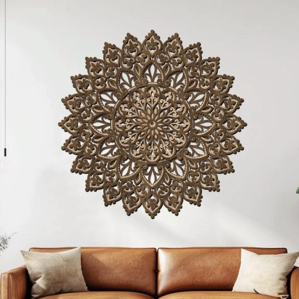dřevo života 3 vrstvá mandala HARMONIE DUŠE Zvolte rozměr (cm): 80x80, Zvolte barevný dekor: dub zlatý-černá