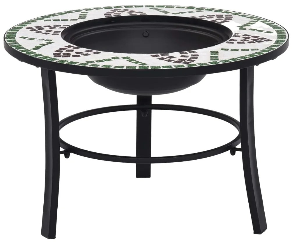 vidaXL Mozaikové ohniště zelené 68 cm keramika