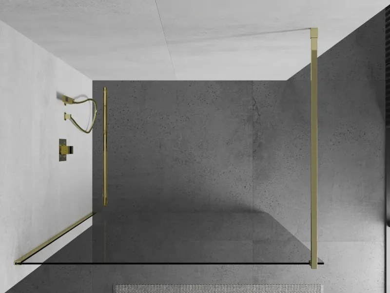 Mexen Kioto sprchová stěna Walk-in 120 x 200 cm, transparentní 8 mm, zlatá - 800-120-101-50-00
