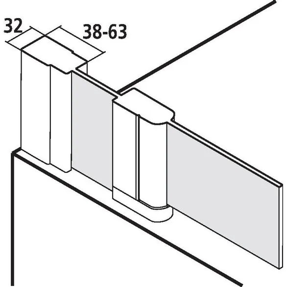 Kermi Cada XS Vanová zástěna 105 cm, levá, chrom CKDTL10516VPK